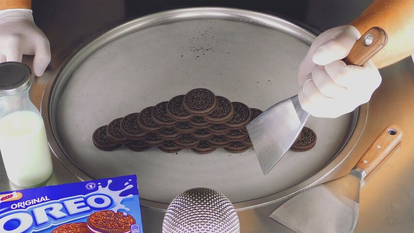 Asmr Oreo Ice Cream Rolls How To Make Oreo Ice Cream Food Art