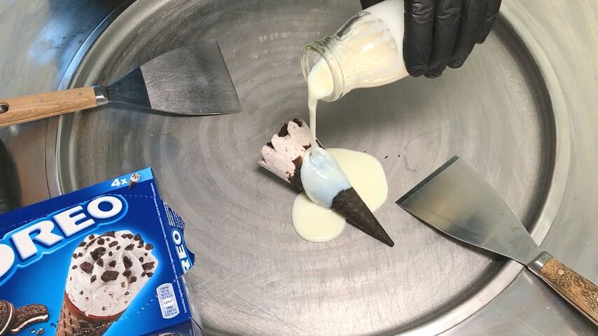 Oreo Cone Ice Cream Rolls How To Make An Oreo Ice Cream Cone To